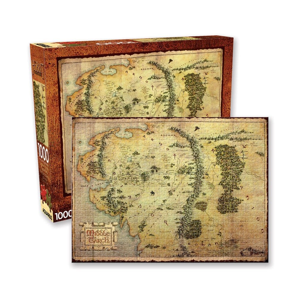 The Hobbit Jigsaw Puzzle Map (1000 pieces) - FiguraNet - Figura, Szobor ...